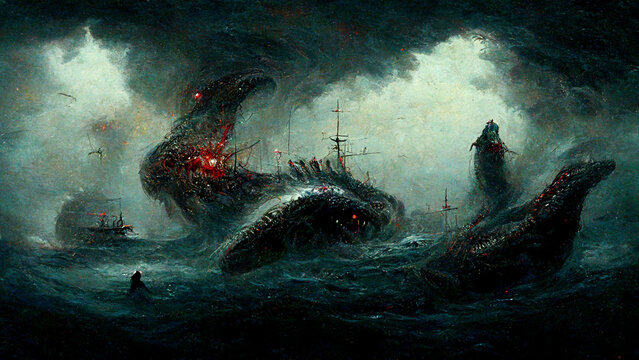 Sea Monster Painting