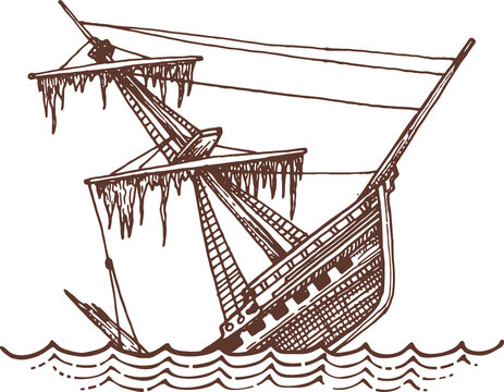 Sinking Pirate Ship Drawing