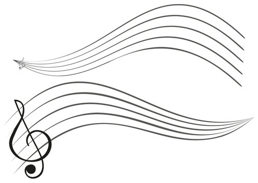 Blank Wavy Music Staff