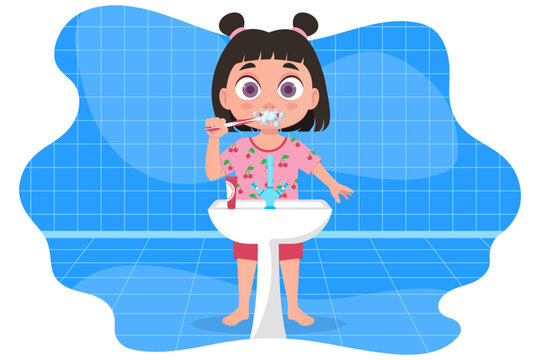 My Girl Brush Teeth Clip Art