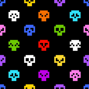 Pixel Skull Pattern