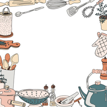 Kitchen Utensils Border