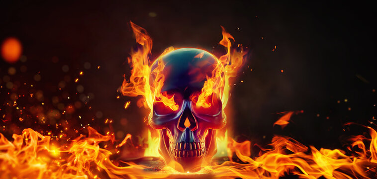 Flaming Skulls Backgrounds