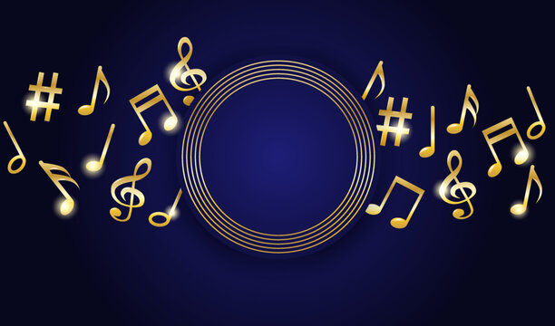 Purple And Gold Music Notes