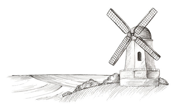Simple Windmill Drawing
