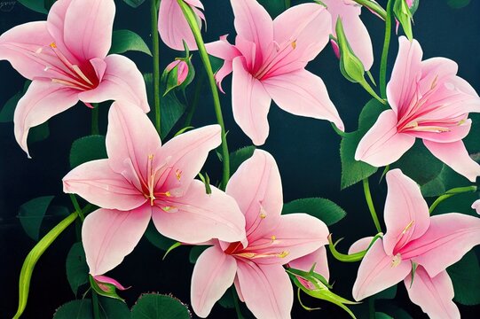 Pink Lily Flowers Wallpaper