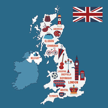 Cartoon Map Of England Uk