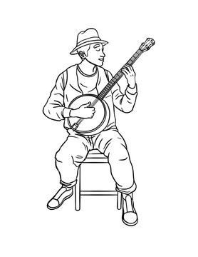 Banjo Player Drawing