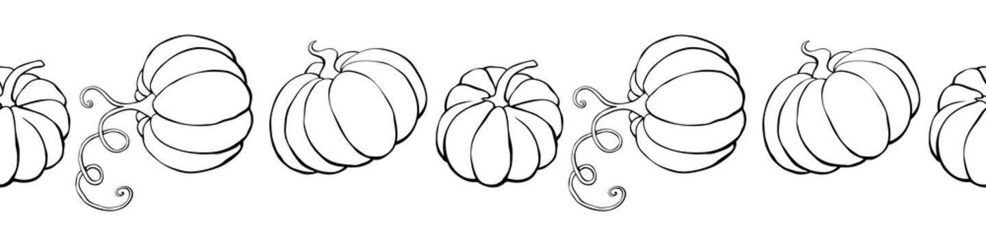 Black And White Fall Border Clip Art