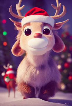 Cute Christmas Reindeer Backgrounds