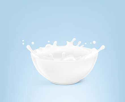 Milk Splash In Bowl