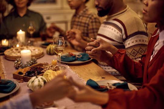 Black Family Praying Together