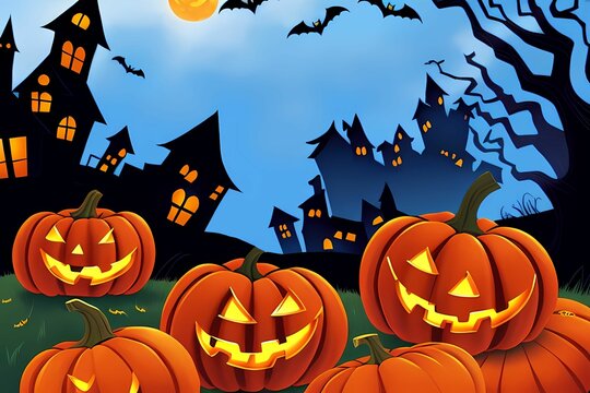 Pumpkin Tree Cartoon