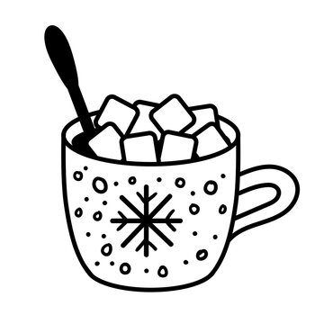 Hot Cocoa Mug Clipart Black