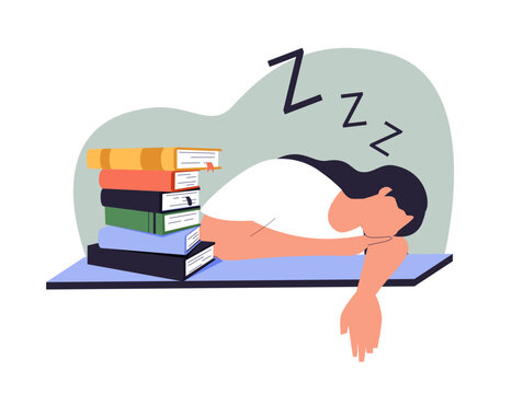 Sleepy Student Cartoon
