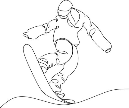 Realistic Snowboard Drawing