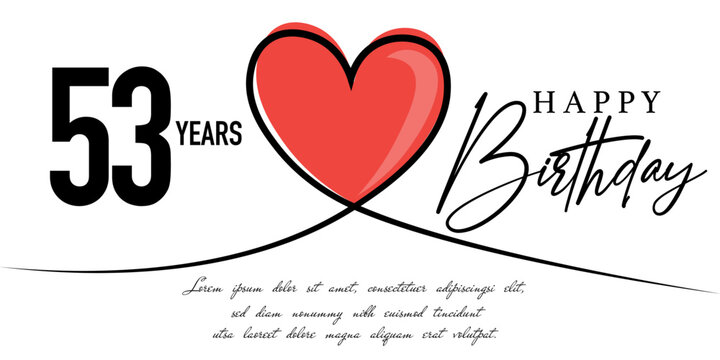 Happy 53rd Birthday Clip Art