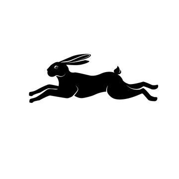 Hare Running Silhouette