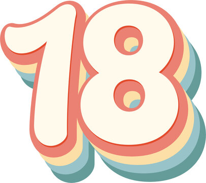 Number Eighteen Clipart