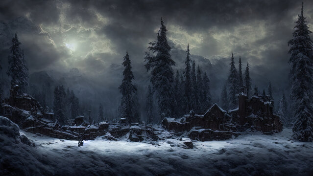 Dark Snowy Landscape