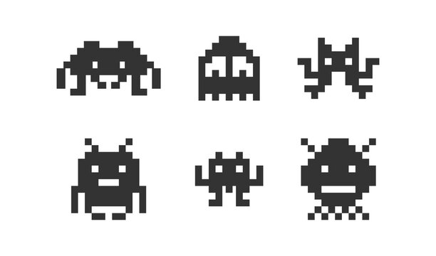 Space Invaders Alien White Background