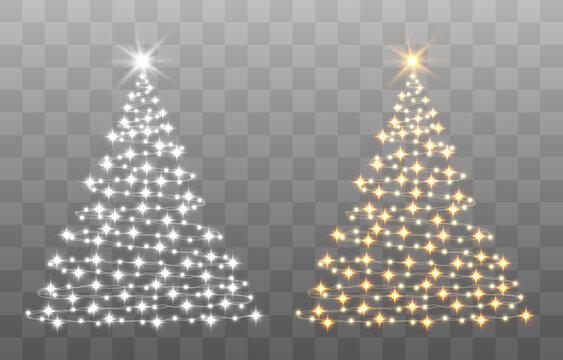 White Christmas Tree Transparent Black And White Christmas PNG Images