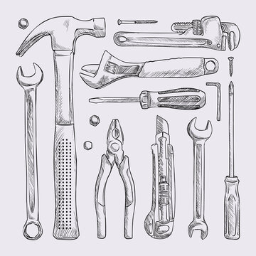 Mechanic Tools Drawing