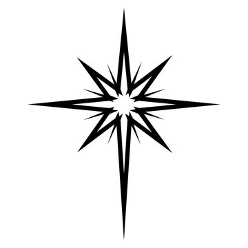 North Star Clip Art Black And White