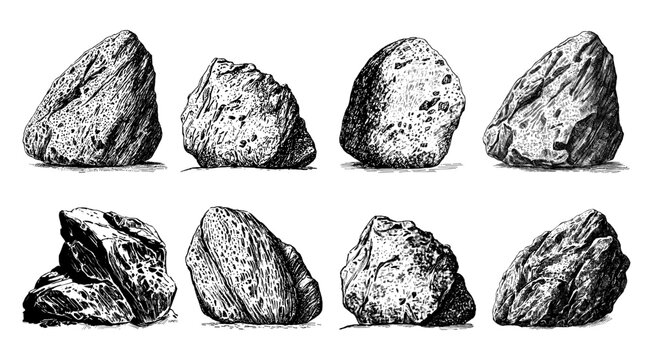 Rocks Black And White Clipart
