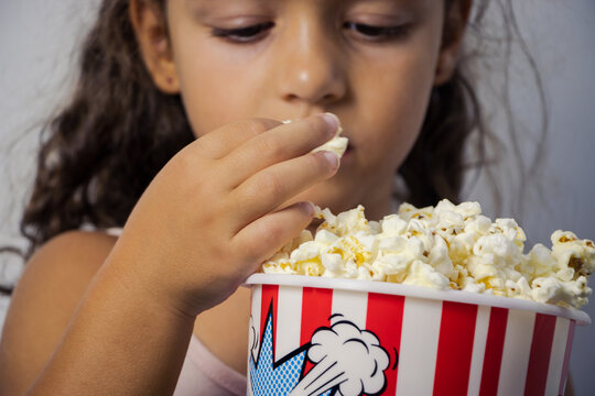 Kid Eating Popcorn