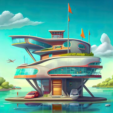 Future House On Water