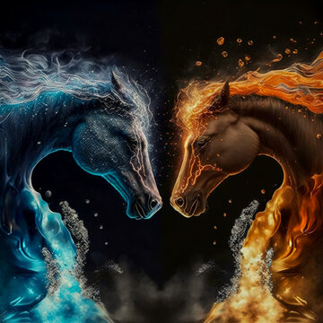 Ice Flame Horses