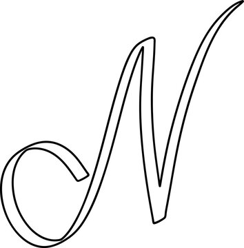 Letter N In Cursive