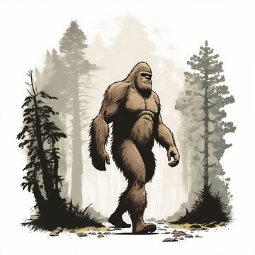 Bigfoot Walking Drawing