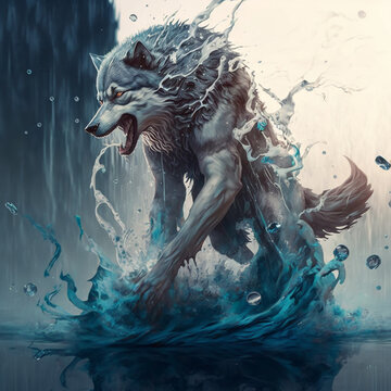 Elemental Water Wolf