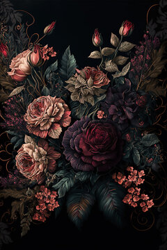 Dark Floral Tumblr Background