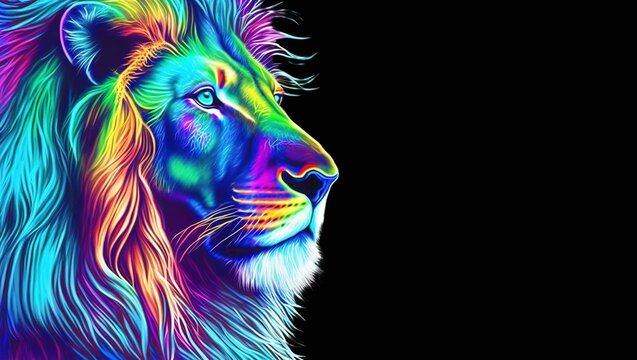 Neon Lion Wallpaper
