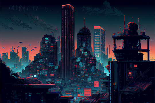8 Bit City Wallpaper