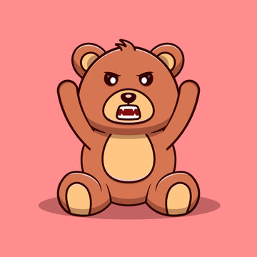 Cute Angry Bear Drawing