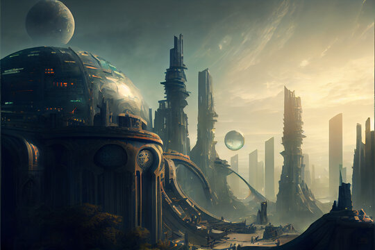 Sci Fi City Skyline