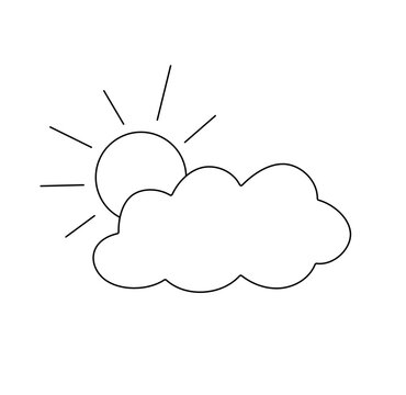 Sun And Cloud Outline