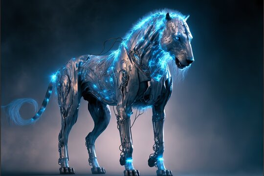 Awesome Blue Fire Horse