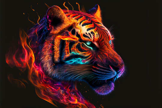 Rainbow Tiger Background