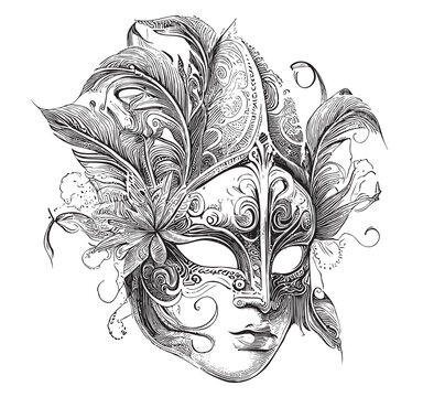 Masquerade Mask Pencil Drawings Simple