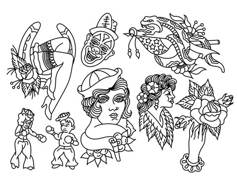 Tattoo Flash Sheets Outline