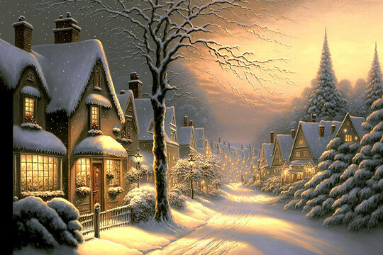 Thomas Kinkade Winter Desktop