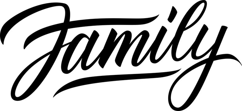 The Word Family In Cursive