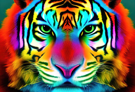 Colorful Tiger Painting