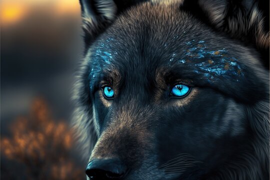 Black Wolf With Blue Eyes Wallpaper