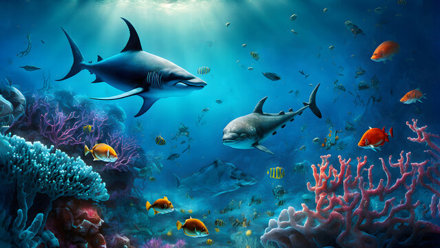 Shark Wallpaper Billeder – Gennemse 12,007 stockfotos, vektorer og ...